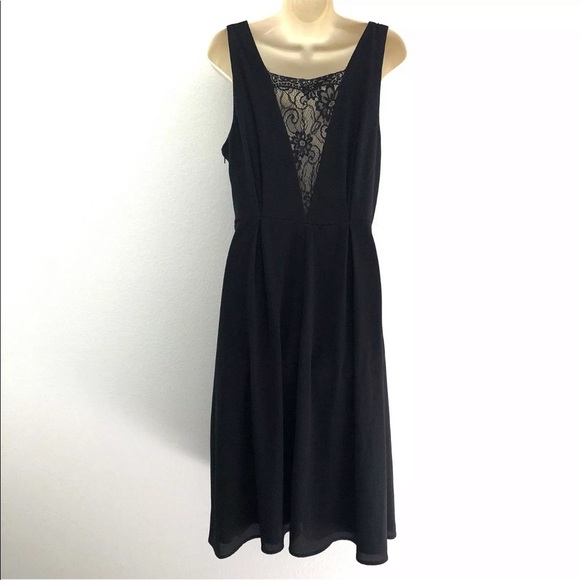 Bisou Bisou | Dresses | Bisou Bisou Sz 8 Dress Plunge Black Lace Cutout | Poshmark